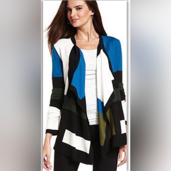 Grace Elements | Sweaters | Nwot Colorblock Waterfall Front Open ...